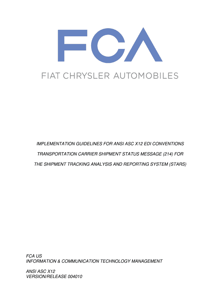 Fillable Online EDI 214 Transportation Carrier Shipment Status Message ...