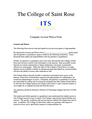 Fillable Online Computer Account Waiver Form Fax Email Print - pdfFiller