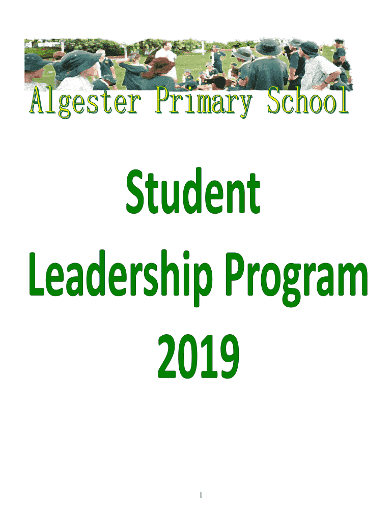 Fillable Online algesterss eq edu Student Leadership Program - Algester ...