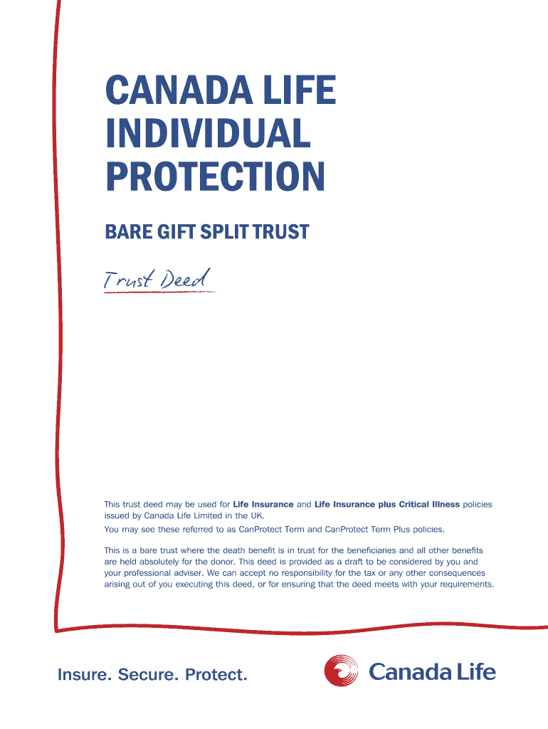 Fillable Online documents canadalife co CANADA LIFE INDIVIDUAL ...