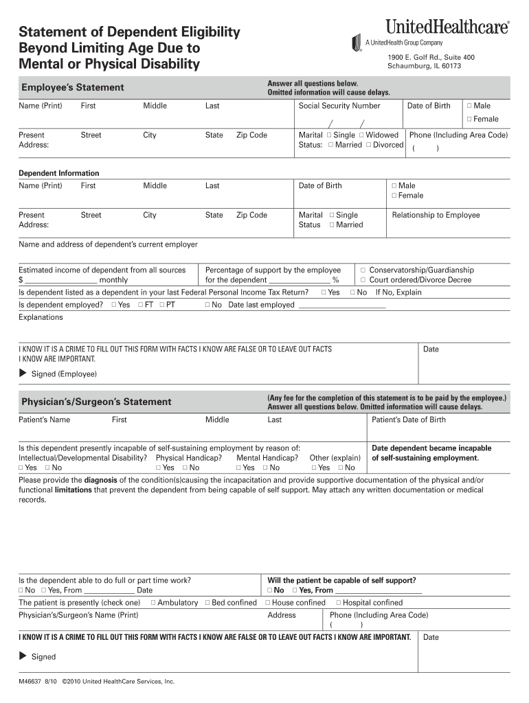 Fillable Online Disabled Dependent form Fax Email Print - pdfFiller