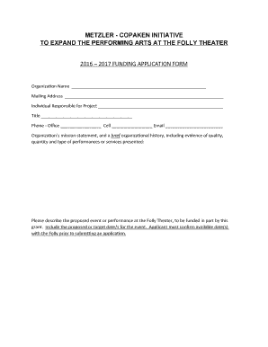 Fillable Online Metzler-Copaken Initiative Application Period Has Ended ... Fax Email Print ...