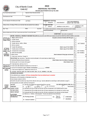 Fillable Online Form BC-10402015 BATTLE CREEK INDIVIDUAL INCOME TAX ...