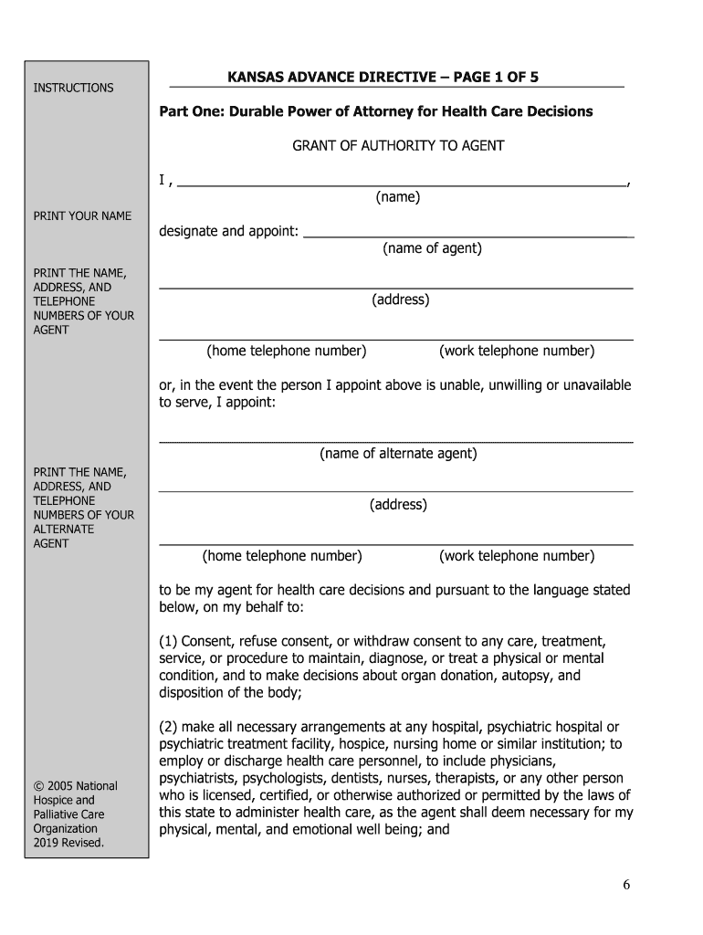 Fillable Online Bill Of Sale Form Kansas Advance Health Care Directive ...