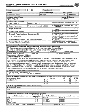 Fillable Online contract amendment request form (carf) - CEC Fax Email ...