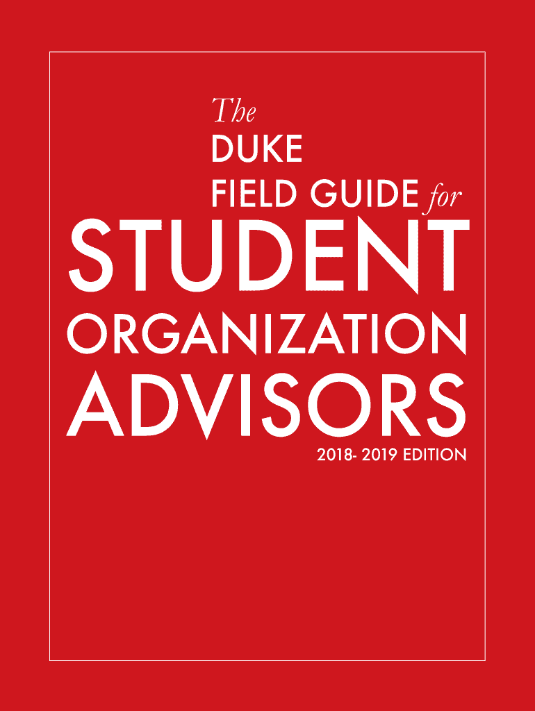Fillable Online studentaffairs duke Field Guide for Student Organization Advisors - Duke Student ...