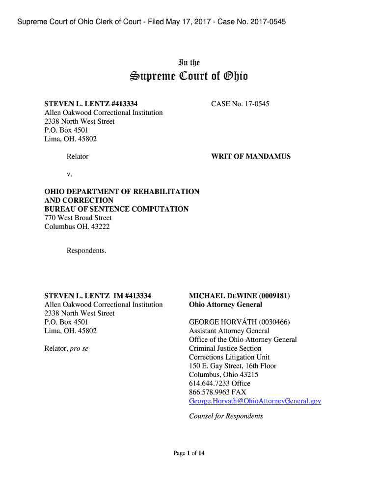 Fillable Online supremecourt ohio 19 Year Old Convicted Killer TJ Lane ...