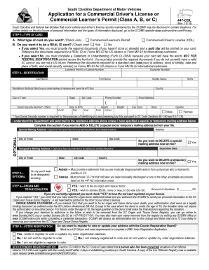 Fillable Online Apply for a New South Carolina Commercial Driver's ...
