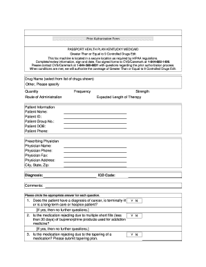 Fillable Online Universal Prior Authorization Form - Passport Health ...