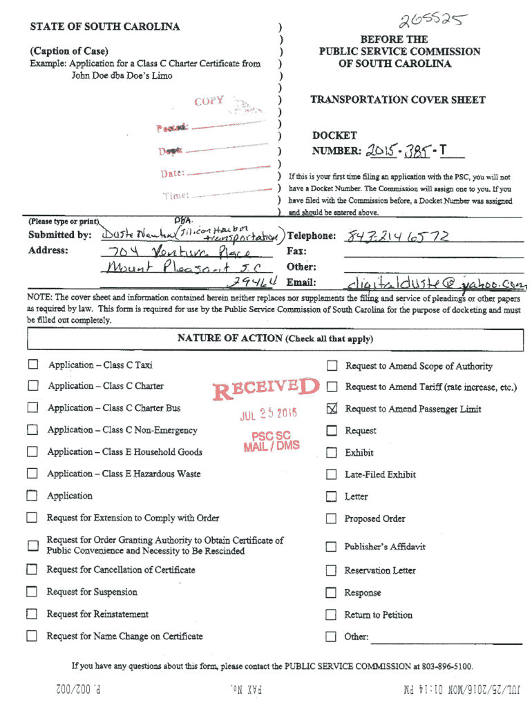 Fillable Online dms psc sc Fillable Online dms psc sc ...