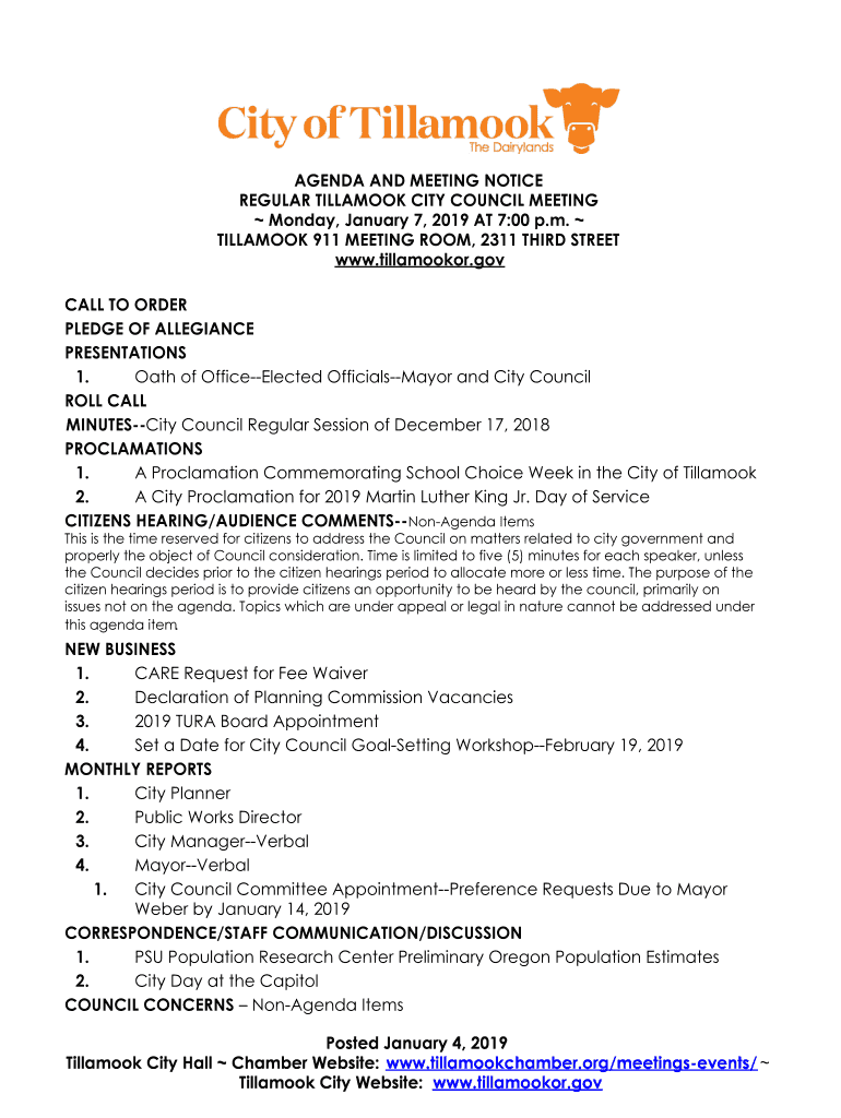 Fillable Online Oath of Office--Elected Officials--Mayor and City ...