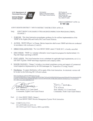 Fillable Online TANK BARGE STREAMLINED INSPECTION PROGRAM ... Fax Email ...
