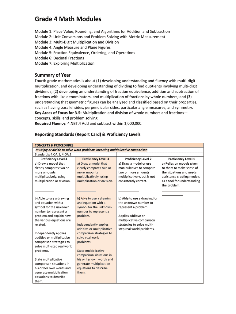 Fillable Online Module 1 Place Value Rounding And Algorithms For Addition Fax Email Print