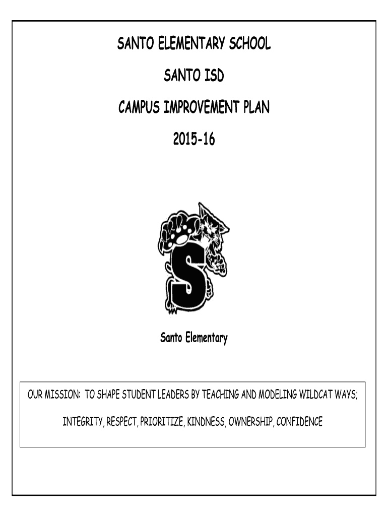Fillable Online santo elementary school santo isd campus improvement ...