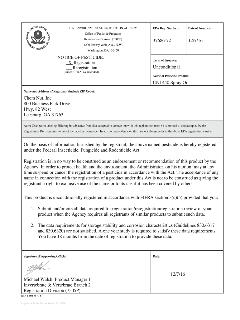 Fillable Online US EPA, Pesticide Product Label, CNI 440 SPRAY OIL ,12 ...