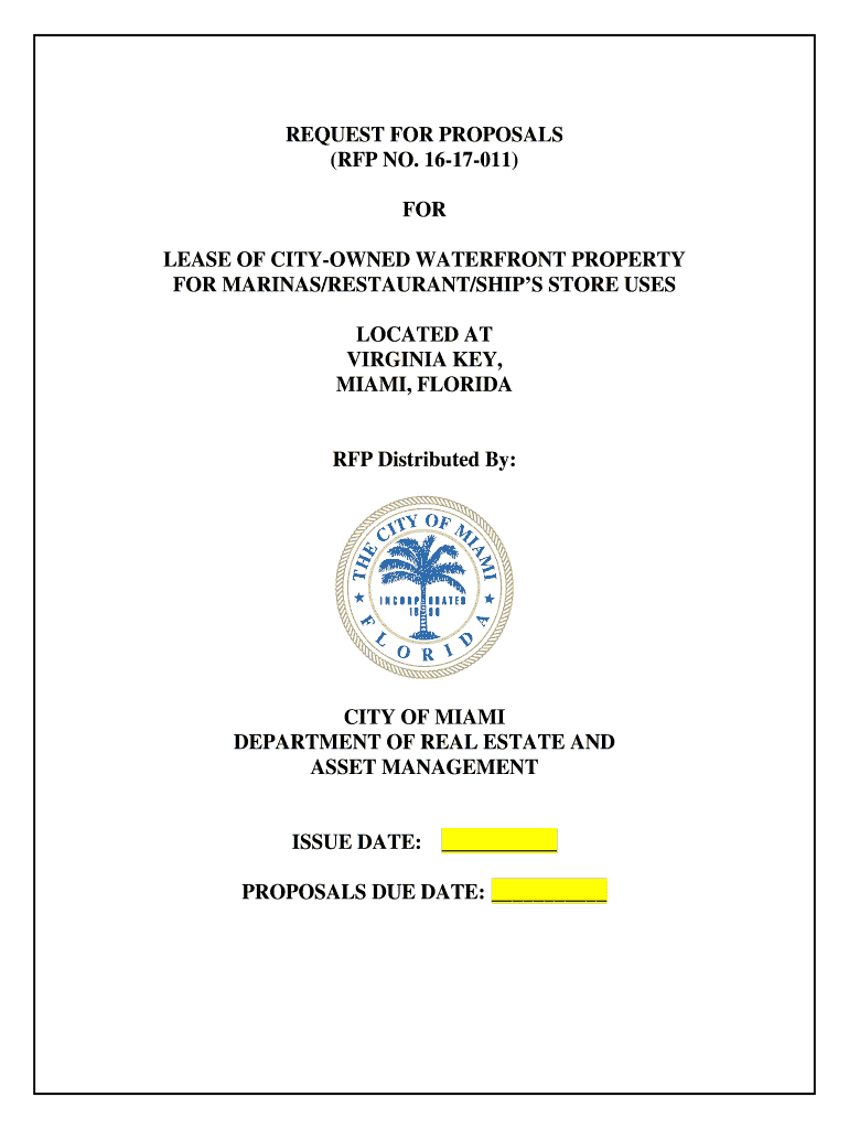 Fillable Online egov ci miami fl request for proposals (rfp no. 16-17 ...