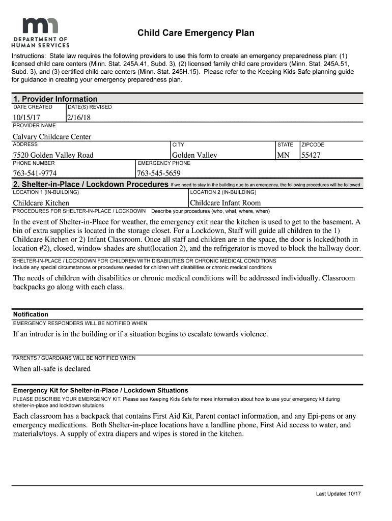Fillable Online licensed child care centers (Minn Fax Email Print ...