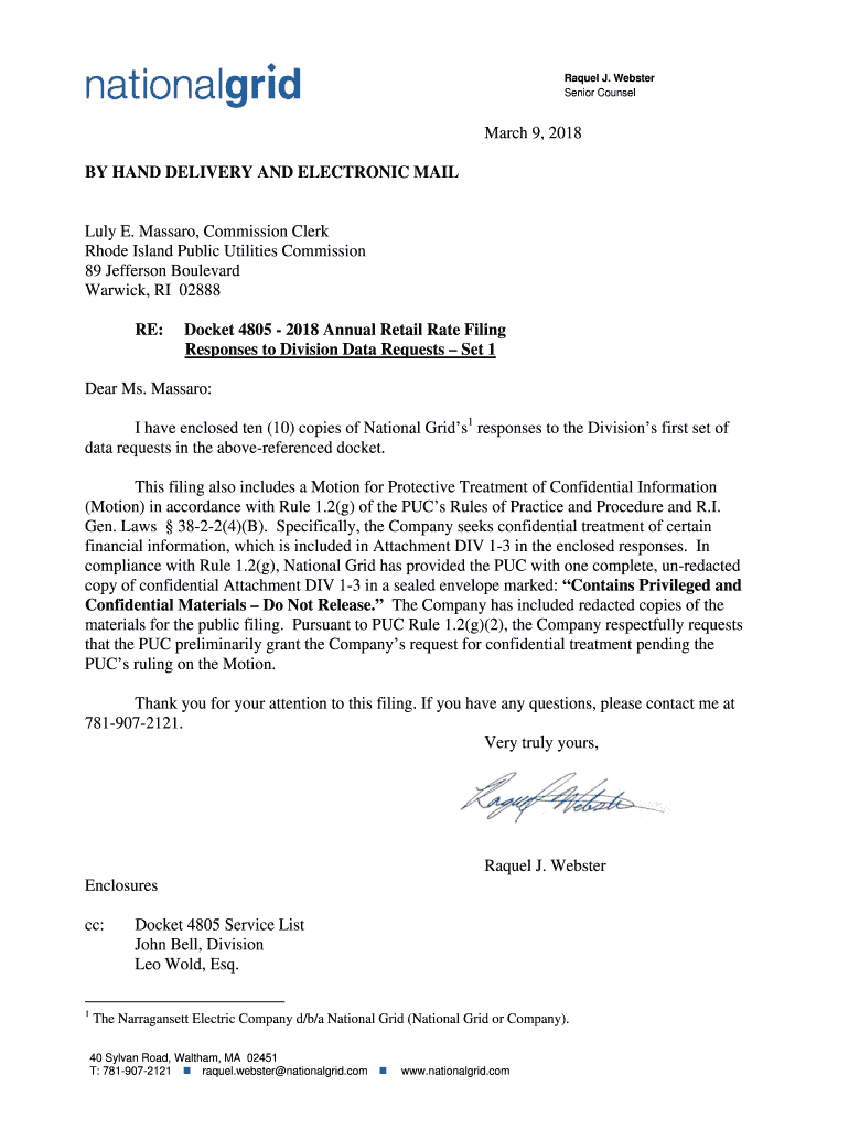 Fillable Online National Grid's response to Division's 1st Set of Data Requests Fax Email Print ...