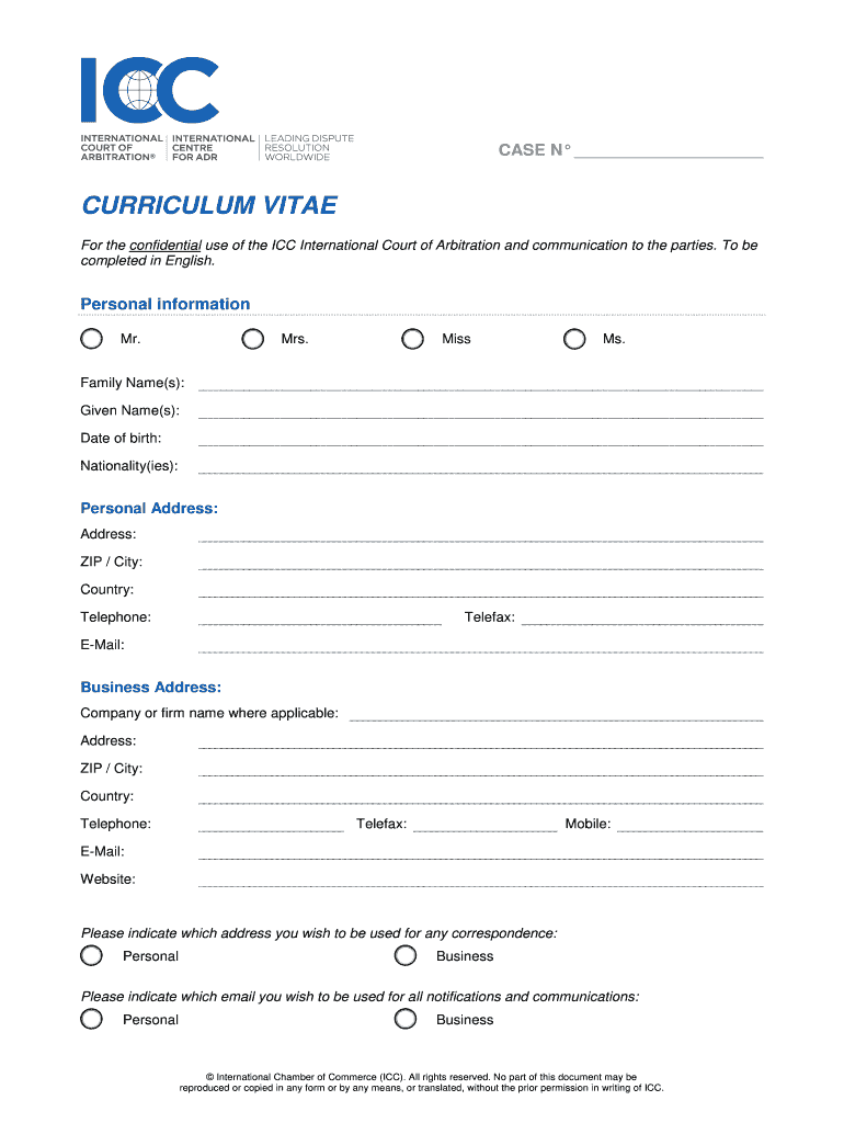 Fillable Online Curriculum Vitae - D. Brian King, Independent Arbitrator Fax Email Print - pdfFiller