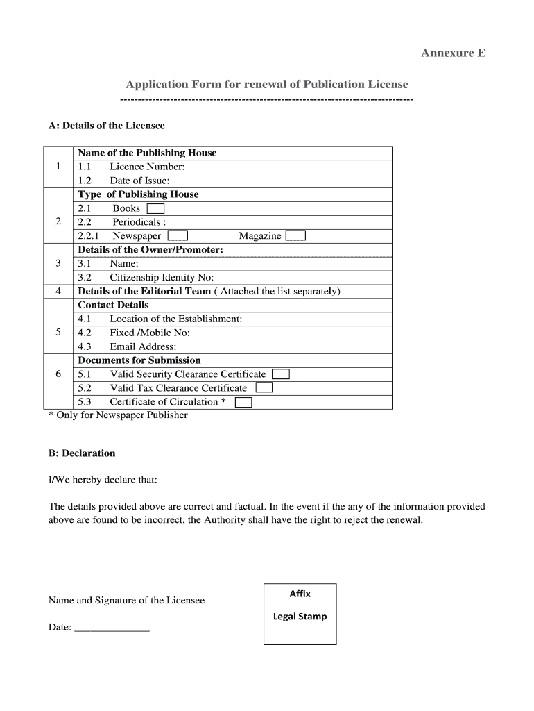 Annexure E Sample - Fill Online, Printable, Fillable, Blank | pdfFiller