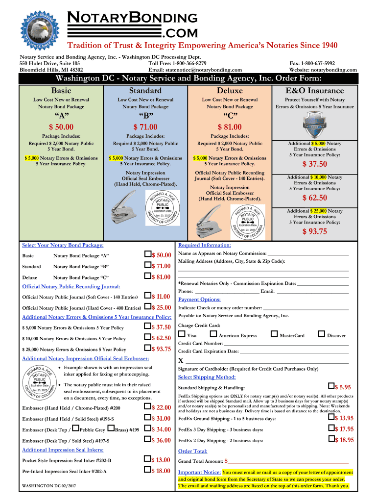 Fillable Online Notary Service and Bonding Agency, Inc. 550 Hulet Dr ...