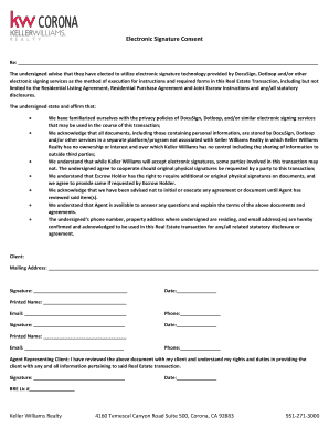 Fillable Online Electronic Signature Consent Fax Email Print - pdfFiller