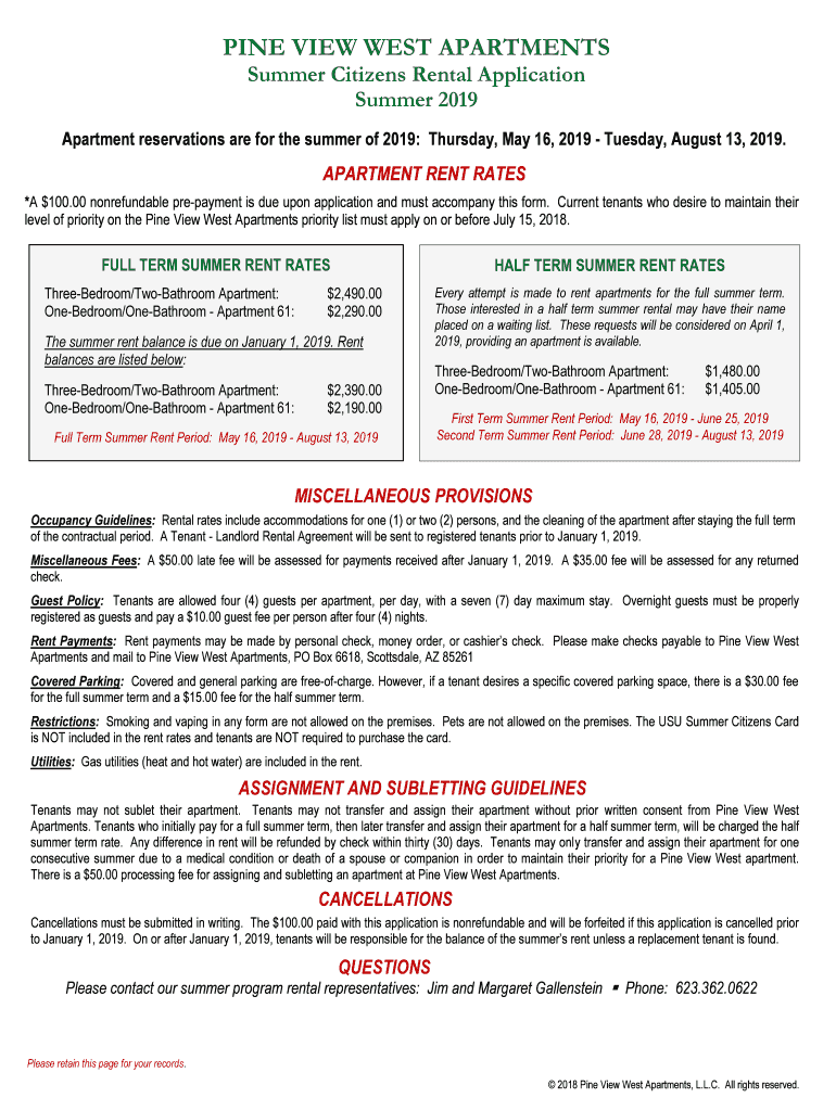 Fillable Online pineview west apartments Fax Email Print - pdfFiller