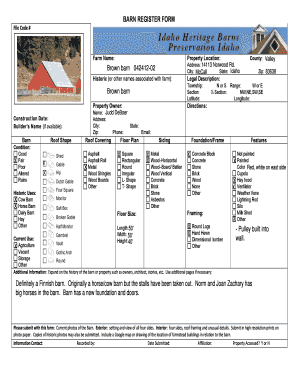 Fillable Online Barn Register Form.doc Fax Email Print - pdfFiller