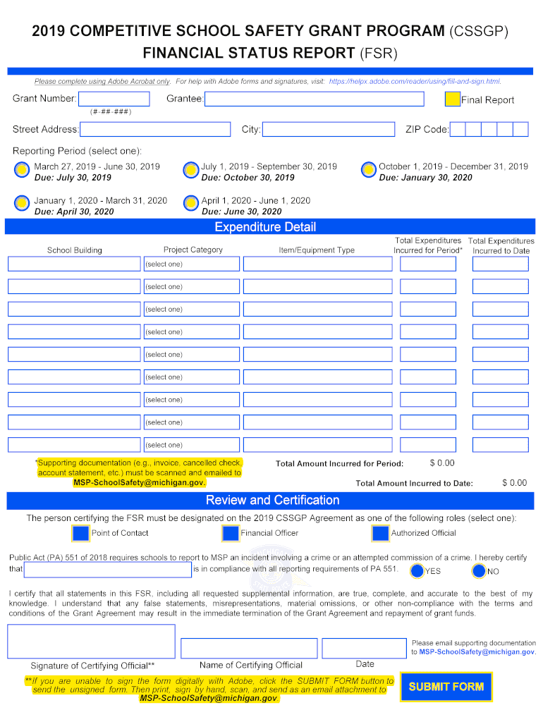 Fillable Online FINANCIAL STATUS REPORT (FSR) Fax Email Print - pdfFiller