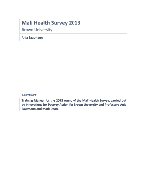 Fillable Online reshare ukdataservice ac Mali Health Survey 2013 - UK ...