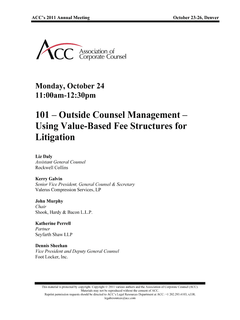 Fillable Online How Outside Counsel Can Build Better Bonds With In ...