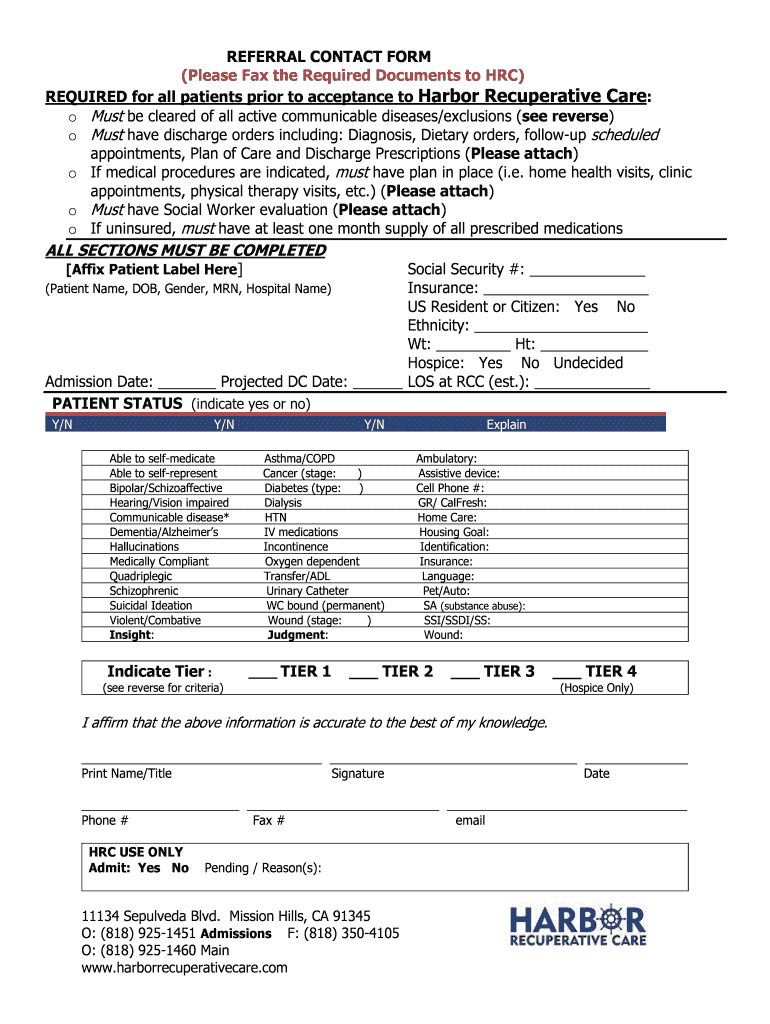 REFERRAL CONTACT FORM 2020-2021 - Fill and Sign Printable Template ...