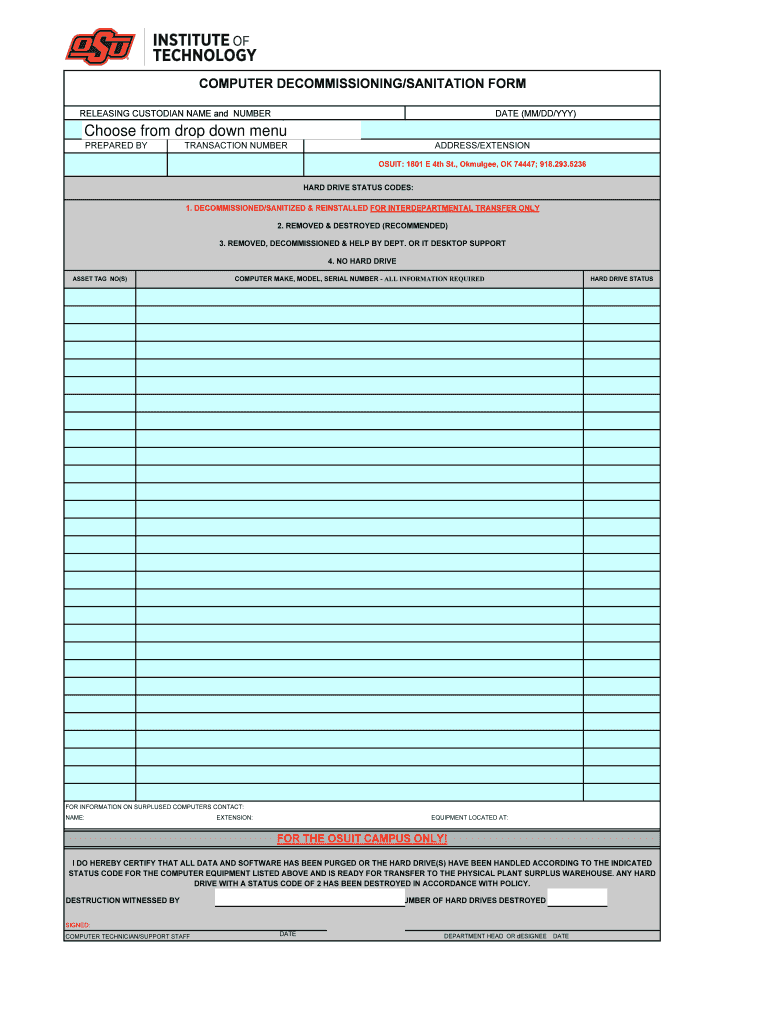 Fillable Online Fixed Asset Decommissioning Form Fax Email Print - pdfFiller