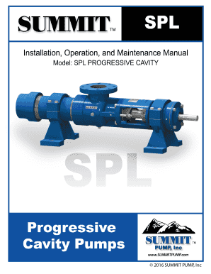 Fillable Online SUMMIT PUMP MODEL SPL PROGRESSIVE CAVITY i Fax Email ...