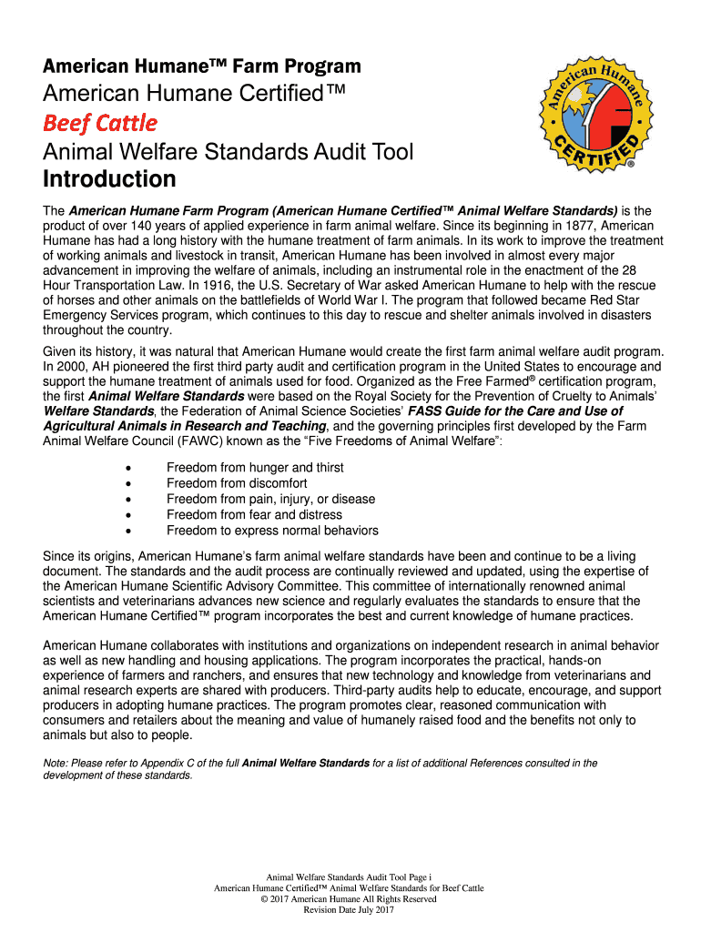Fillable Online Farm Animal Welfare: Audits and Certification Programs ...