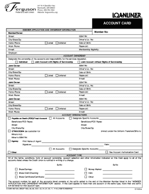 Fillable Online ACCOUNT CARD - Directions Credit Union Fax Email Print ...