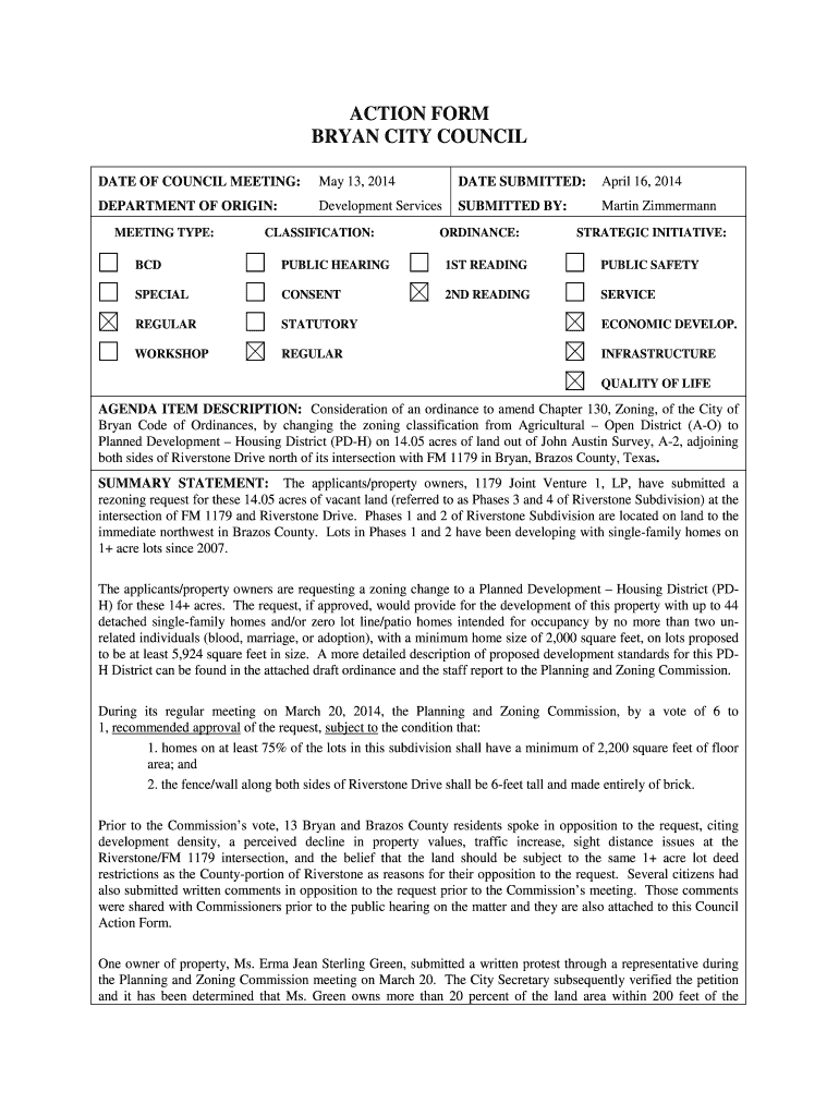Fillable Online action form - Granicus Fax Email Print - pdfFiller