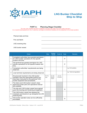 Fillable Online LNG Bunker Checklist Ship to Ship Fax Email Print ...