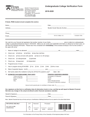 Fillable Online Undergraduate College Verification Form Fax Email Print ...