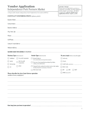 Fillable Online Farmers Market Application ChecklistGIPNA - Greater ...