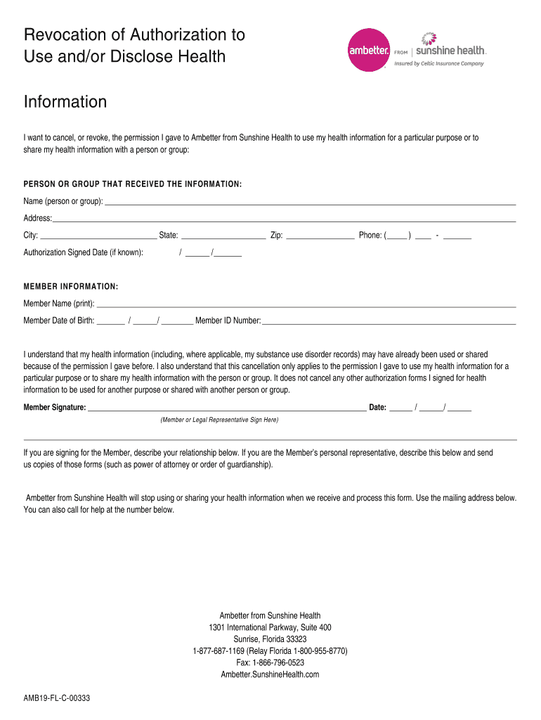 Fillable Online Notice of Privacy PracticesAmbetter from Sunshine ...