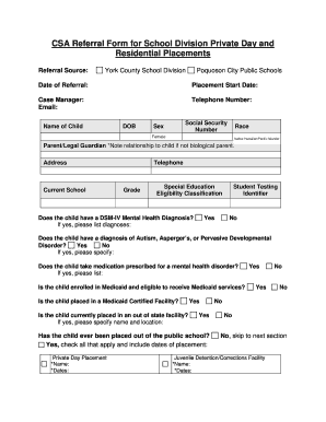 Fillable Online IEP Private Day Referral Form A Fax Email Print - pdfFiller