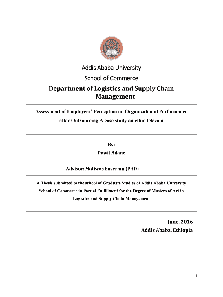 Fillable Online etd aau edu Addis Ababa University School of Commerce ...