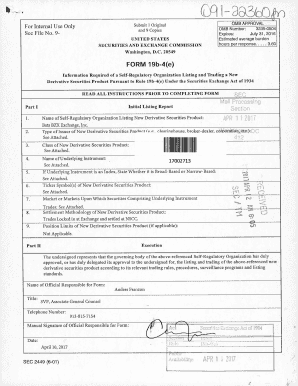 Fillable Online FORM 19b-4(e) p Fax Email Print - pdfFiller