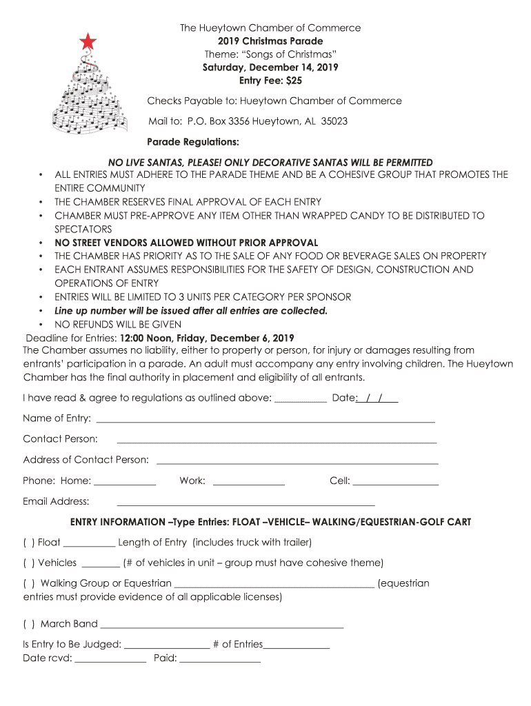 Fillable Online Christmas Parade Letter Fax Email Print - pdfFiller