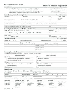 Fillable Online Infectious Diseases Requisition - Test Menu Fax Email ...