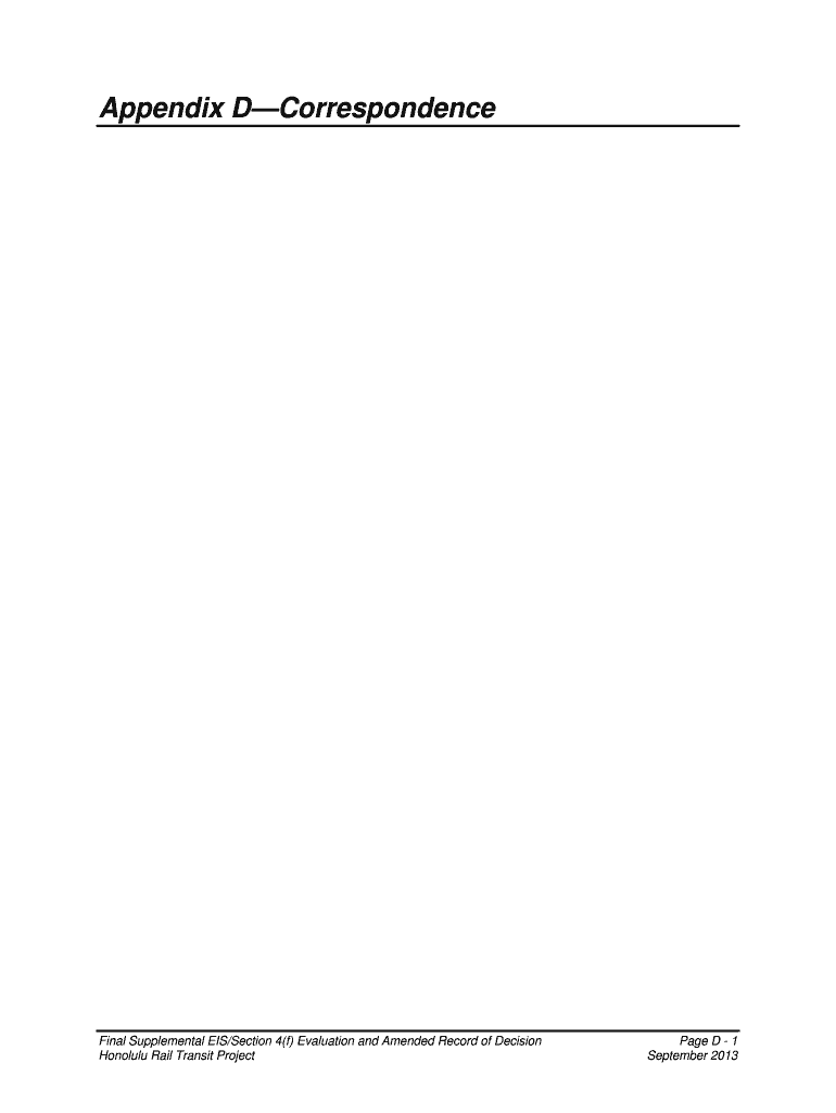 Fillable Online Honolulu Rail Transit Project Final Supplemental EIS ...