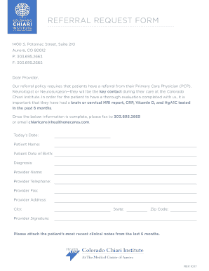Fillable Online REFERRAL REQUEST FORM. REQUEST FORM Fax Email Print ...