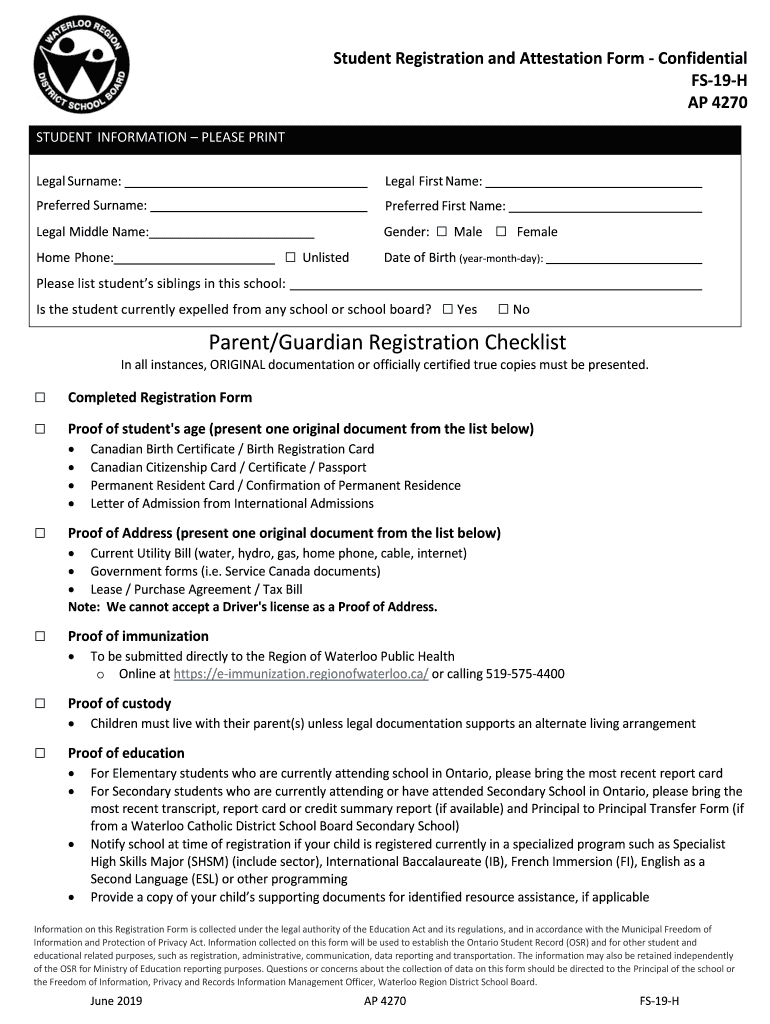 Fillable Online Grade 9 Registration Instructions Please advise your ...