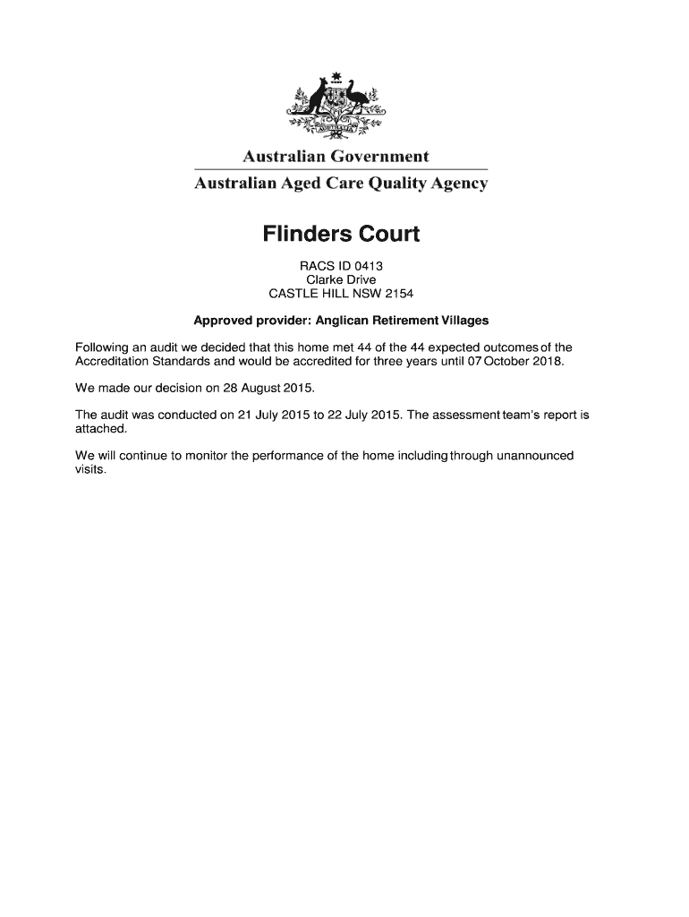 Fillable Online Reconsideration Decision - Aged Care Quality and Safety Fax Email Print - pdfFiller